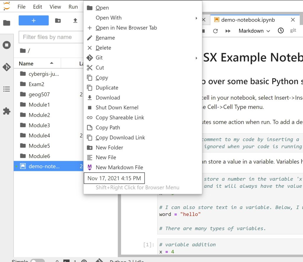 Navigating the Jupyter Notebook Dashboard - CyberGISX